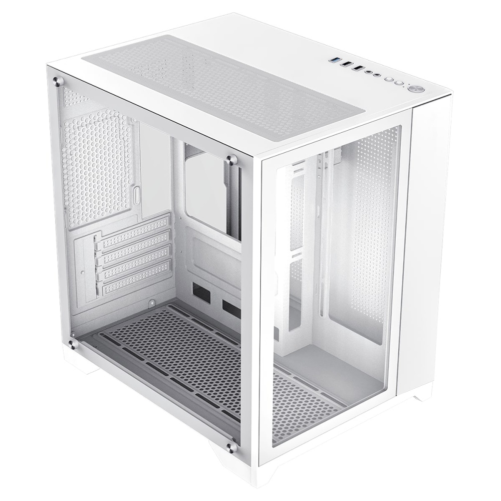 GameMax Infinity Mini Cube Micro ATX PC White Gaming Case With Tempered ...